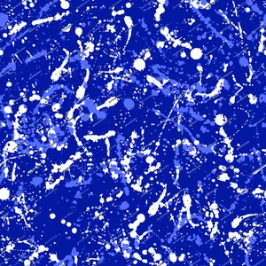 Blue + White Paint Splatter Seamless Digital Paper Background - Paint ...