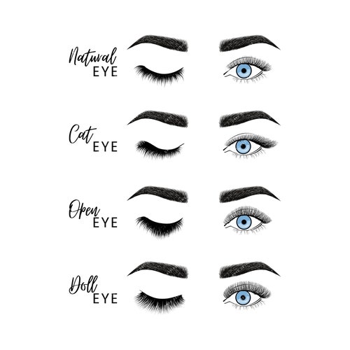 Eyelash Extension Style Chart Digital Art Print Lash Artist - Etsy
