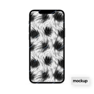 Black + White Spotted Animal Fur Seamless Digital Paper Background Texture - Realistic Faux Fur ...