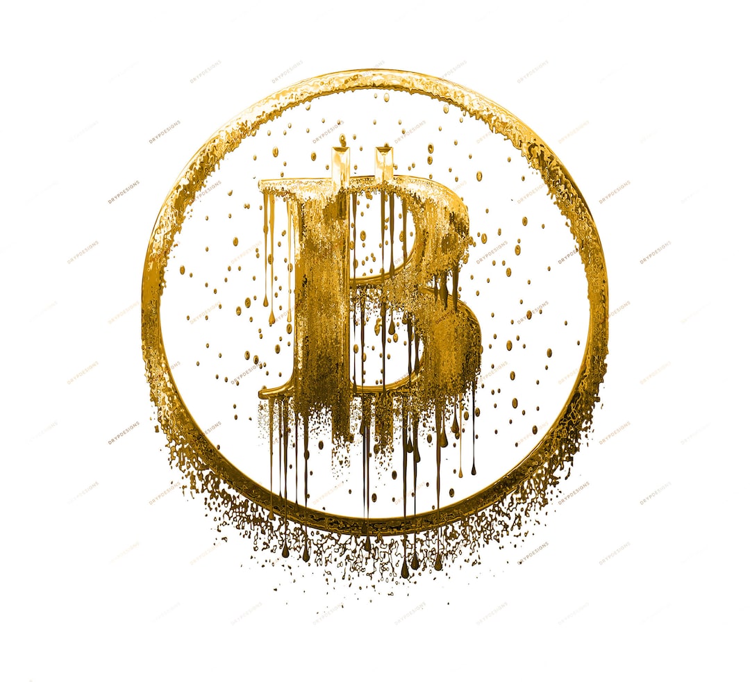 Dripping Gold Bitcoin PNG Graphic - Transparent Crypto Clipart ...