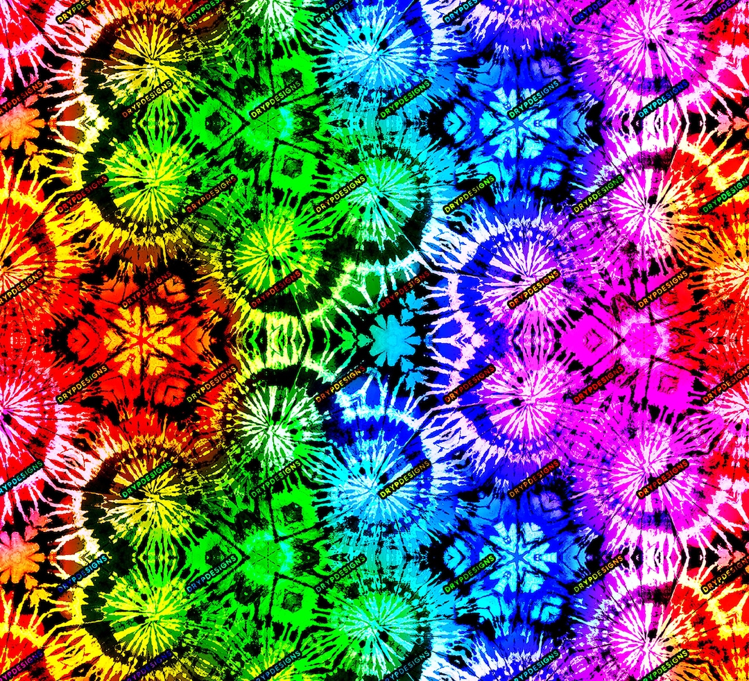 Neon Rainbow Tiedye Seamless Background Pattern - Vibrant Neon Tiedye ...