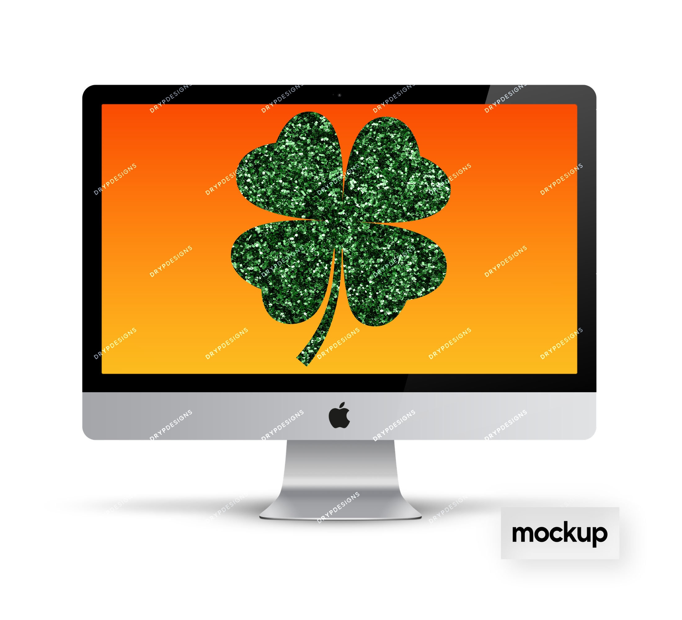Green Glitter Shamrock Four Leaf Clover PNG Graphic Green | Etsy