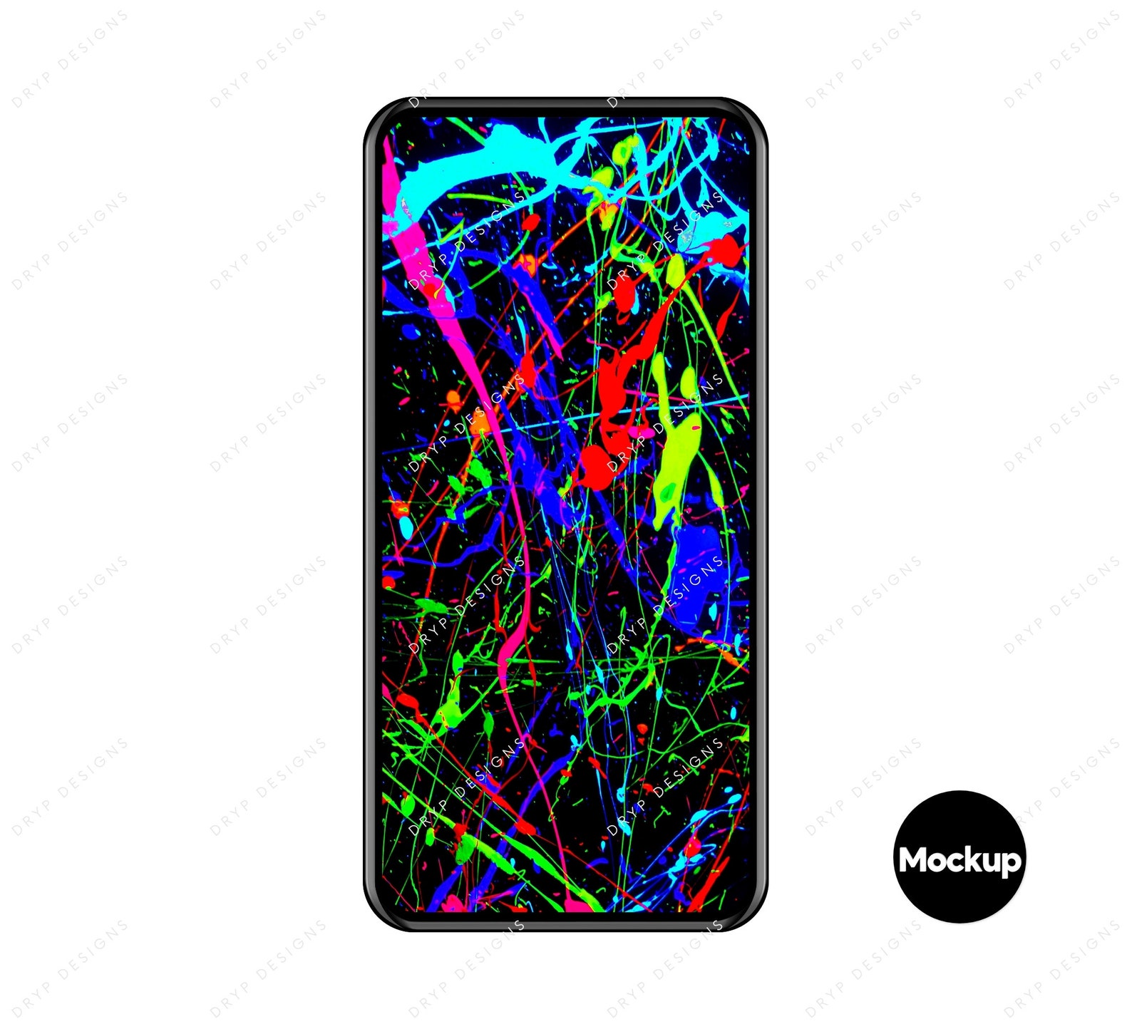 Neon Rainbow Paint Splatter Background Digital Paper | Etsy