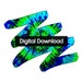 Blue Green Neon Tie-dye Digital Paper Background Texture Digital ...