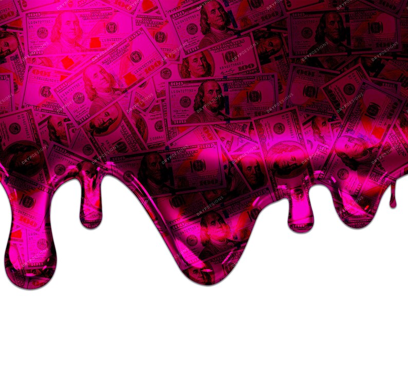 Pink + Gold Dripping Money PNG Overlay Digital Background - Liquid Gold ...