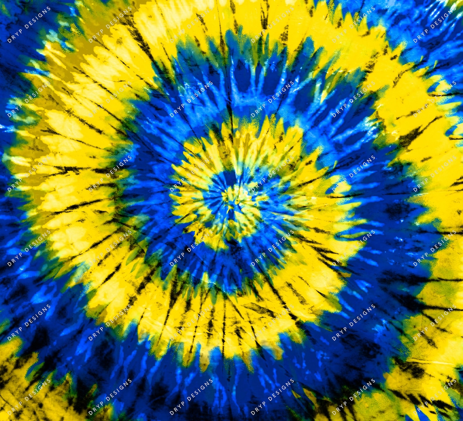 Royal Blue Yellow Tie-Dye Swirl Digital Paper Descargar | Etsy