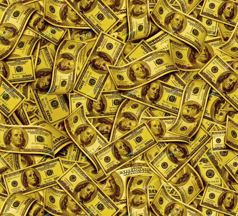 Gold Money Seamless Digital Paper Background Pattern - Raining Hundred ...