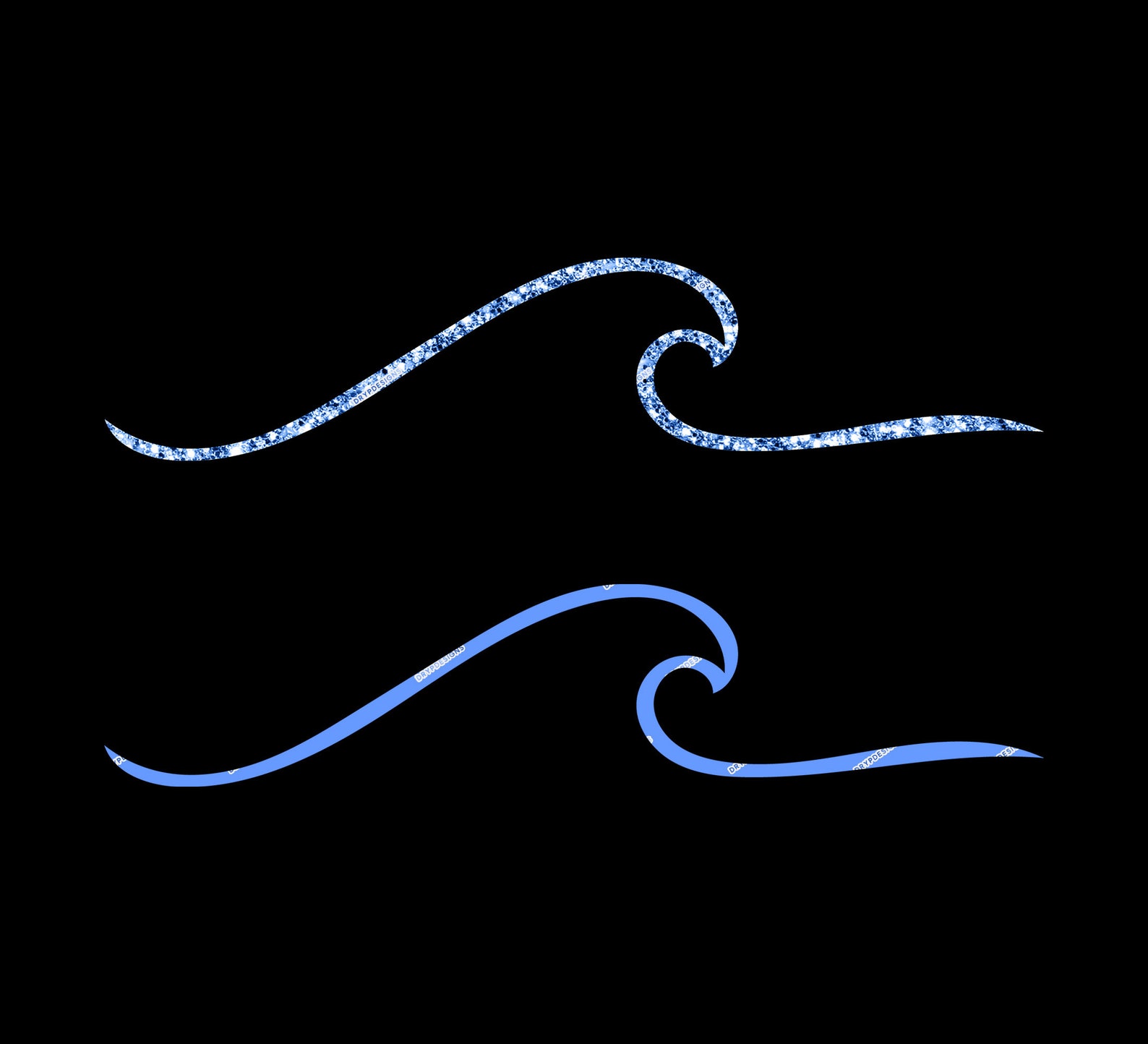 Simple Blue Glitter Wave PNG Blue Wave SVG Graphic Bundle - Etsy