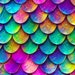 Rainbow Mermaid Scales Seamless Digital Paper Background - Vibrant ...