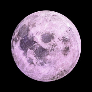 Pink Moon PNG Graphic - Full Moon Outer Space Planets - Digital ...