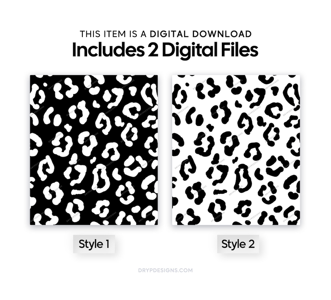 Black + White Leopard Print Seamless Background Pattern - Monotone ...