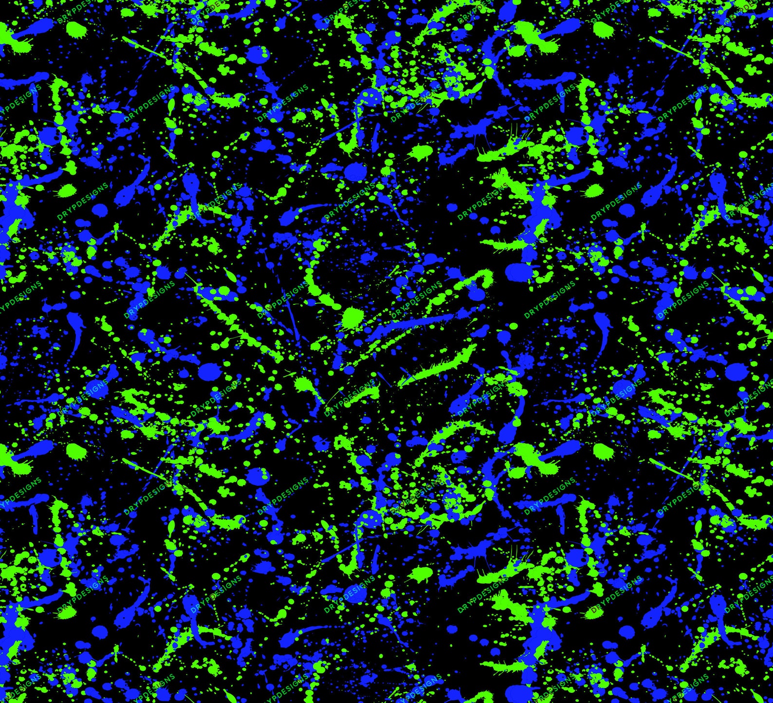 Blue Green Neon Paint Splatter Seamless Digital Paper - Etsy