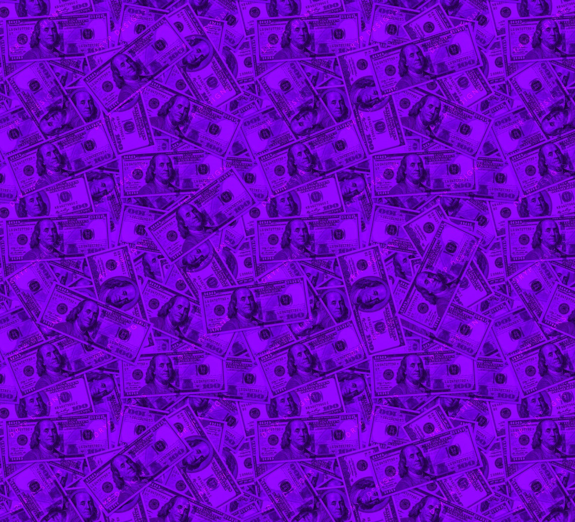 Purple Money Background 100 Dollar Bills Seamless Digital - Etsy