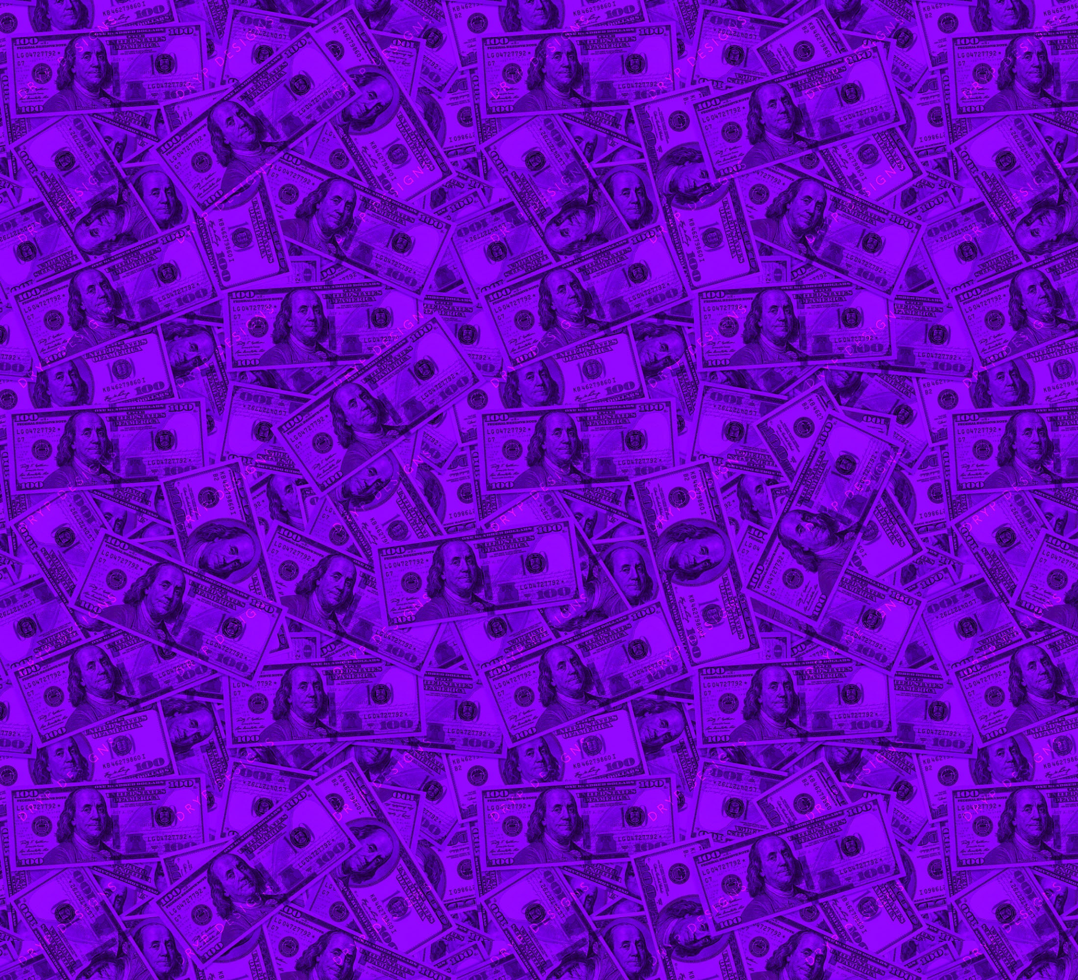 Purple Money Background 100 Dollar Bills Seamless Digital - Etsy