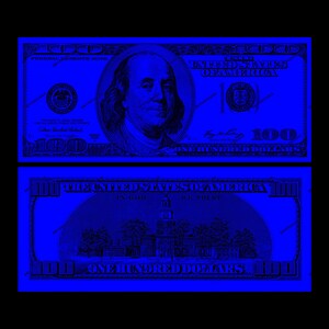 Royal Blue 100 Dollar Bill Money PNG Graphic - US One Hundred Dollar ...