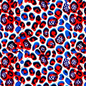 Red + White + Blue Leopard Print Seamless Background Pattern ...