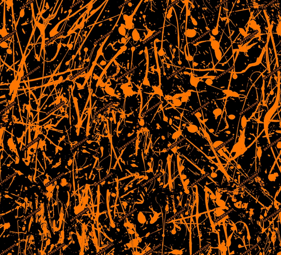 Orange Neon Paint Splatter Seamless Digital Paper Background Texture ...