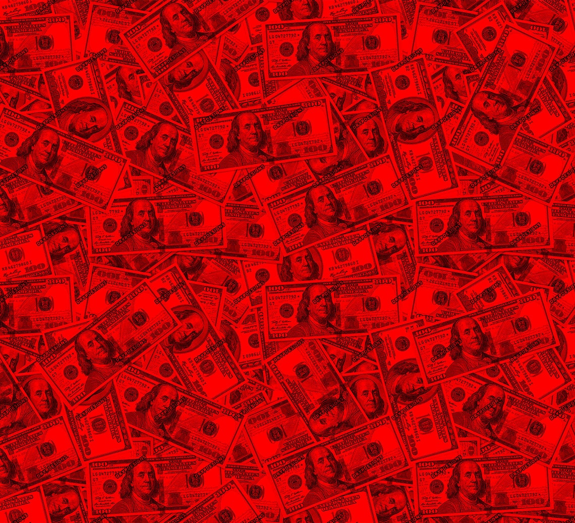 Red 100 Dollar Bills Seamless Money Digital Paper Background - Etsy
