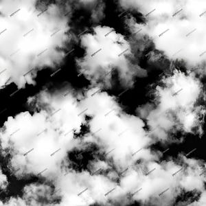 Black + White Cloudy Sky Seamless Background Texture - Bold Moody Fluffy Cloud Nature Wallpaper ...