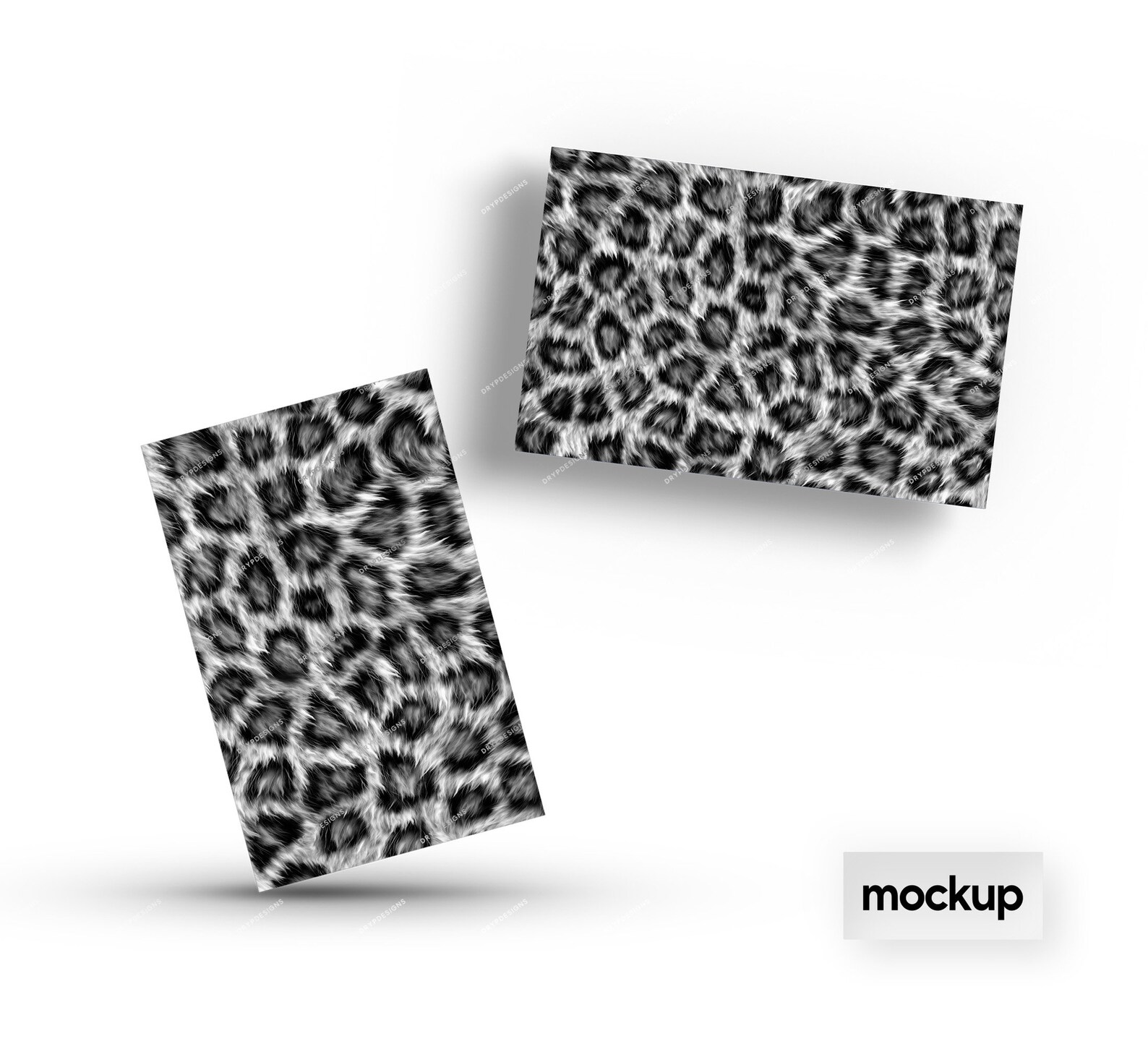 Realistic Black + White Snow Leopard Print Seamless Digital Paper ...