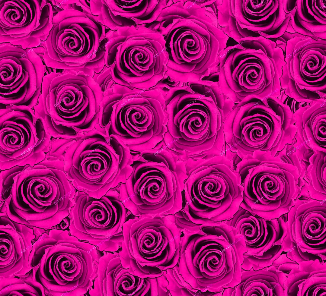 Pink Roses Seamless Digital Paper Background Pattern - Colorful Flowers ...