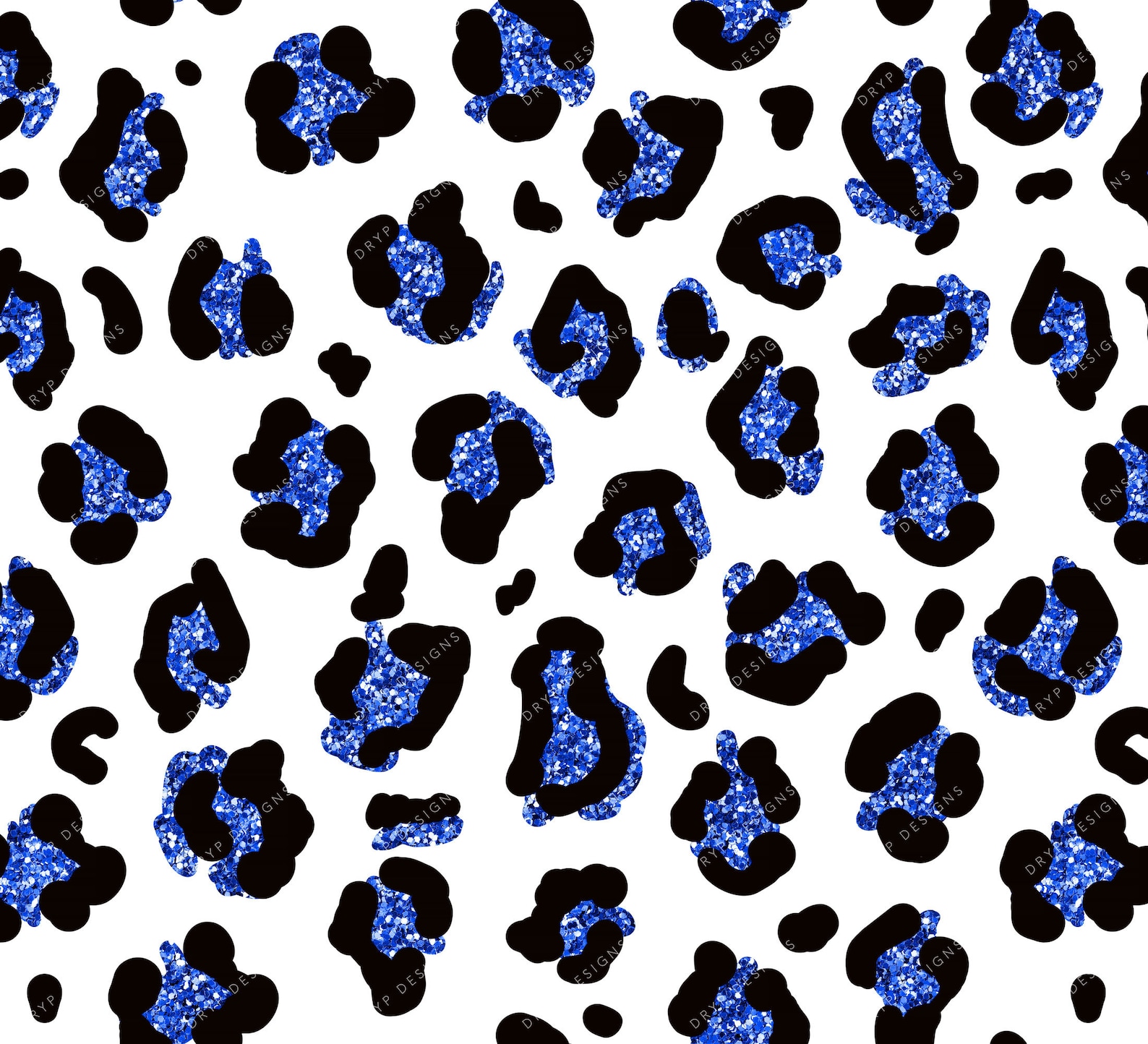 Blue Glitter Leopard Print PNG - Seamless Leopard Print Pattern - Blue ...