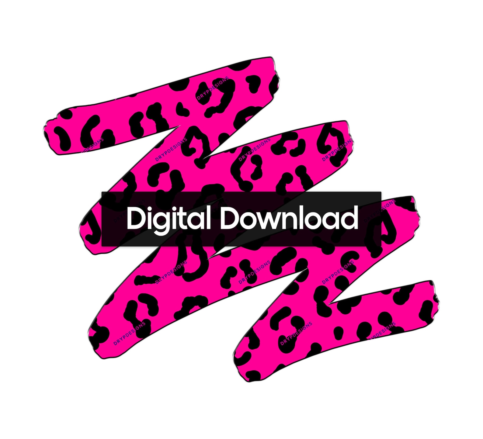 Hot Pink + Black Leopard Print Seamless Digital Paper Background ...