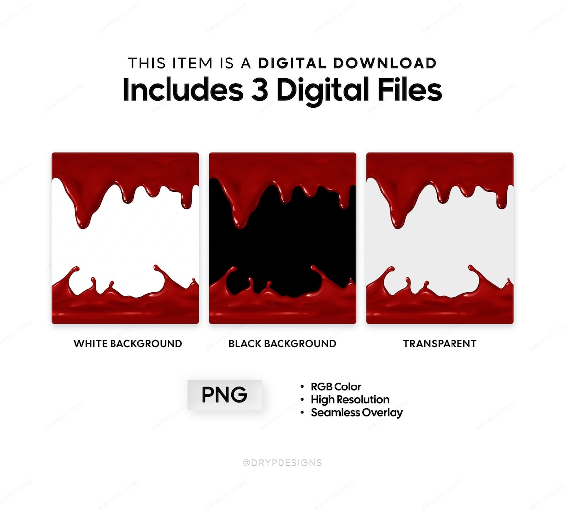 Dripping Blood PNG Overlay Digital Background Halloween - Etsy