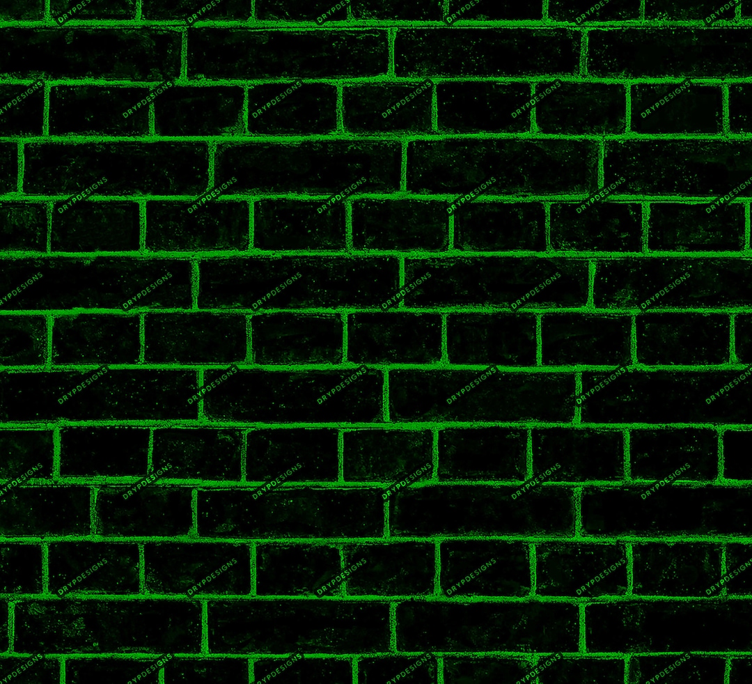 Lime Green Brick Wall Seamless Background Texture - Vibrant ...