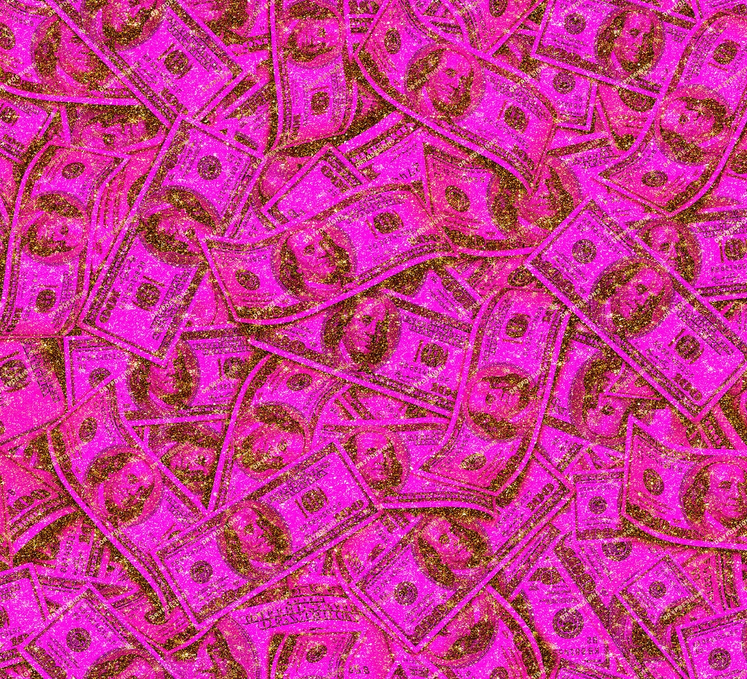 Pink + Gold Glitter Money Seamless Background - Raining Pink Money ...