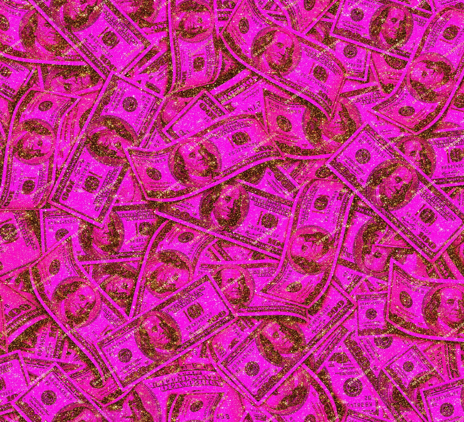Pink Gold Glitter Money Seamless Background Raining Pink - Etsy