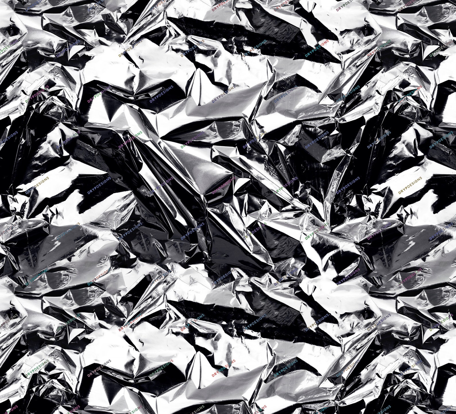 Crinkled Aluminum Foil Seamless Background Texture - Luxurious Silver ...