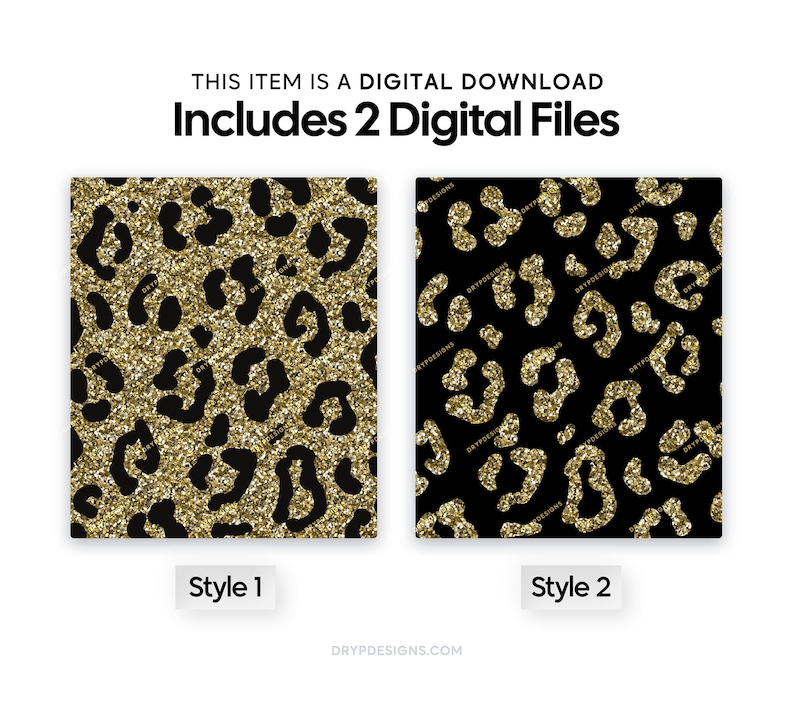 Black Gold Glitter Seamless Leopard Print Background Pattern - Etsy