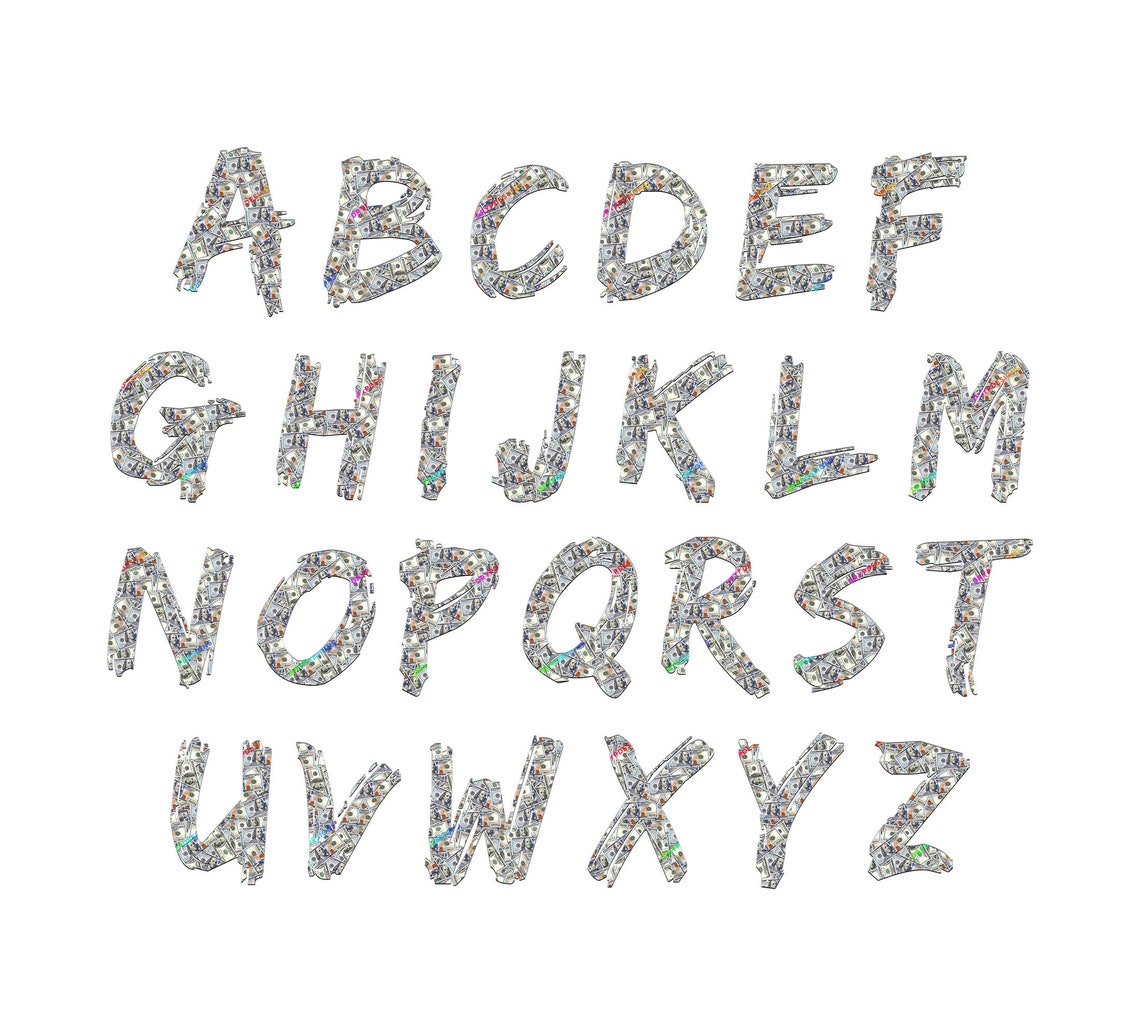 Money Alphabet PNG Letters - Money Font Pattern Fill - Transparent PNG ...