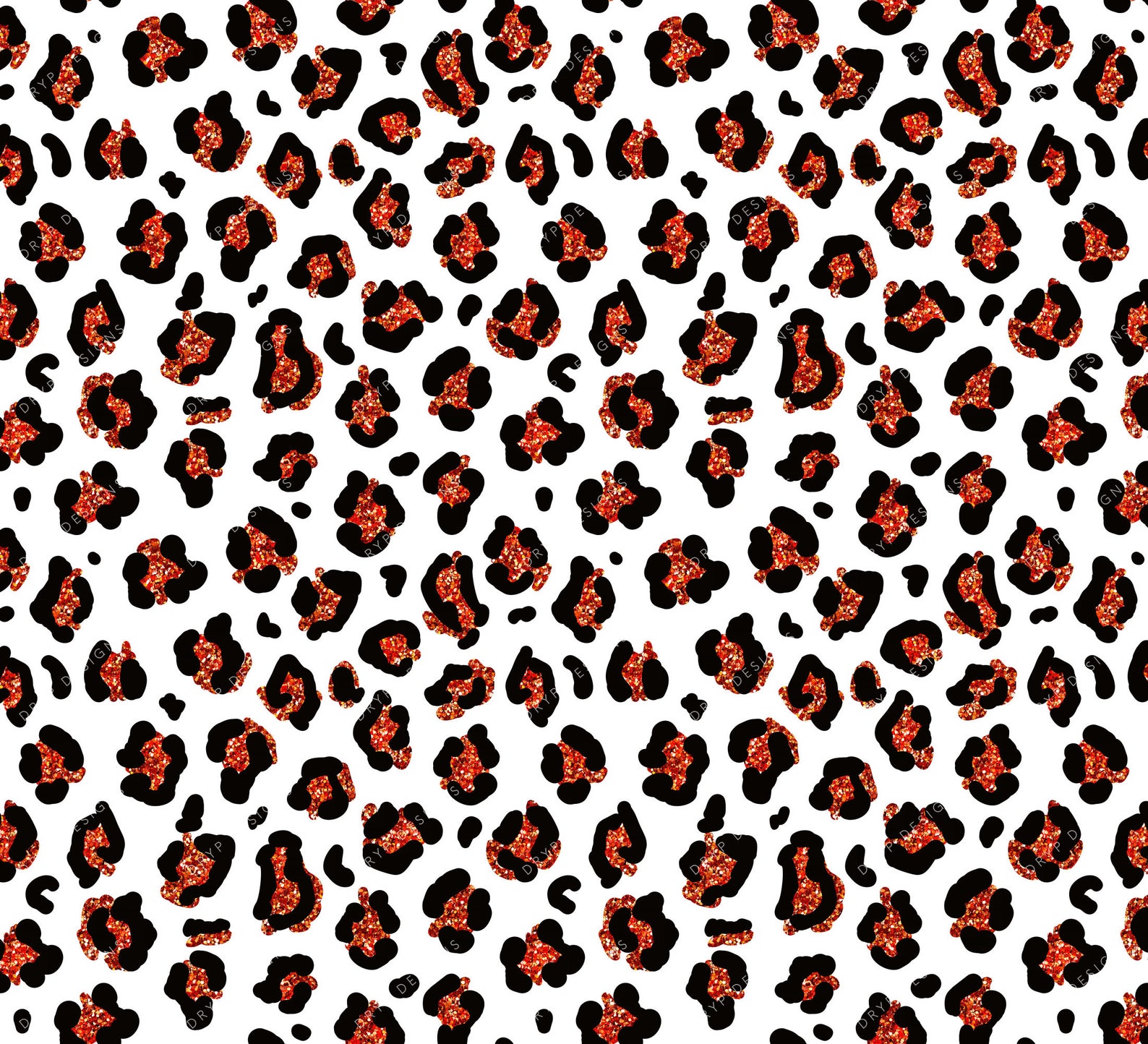 Golden Red Glitter Leopard Print PNG Seamless Leopard Print - Etsy