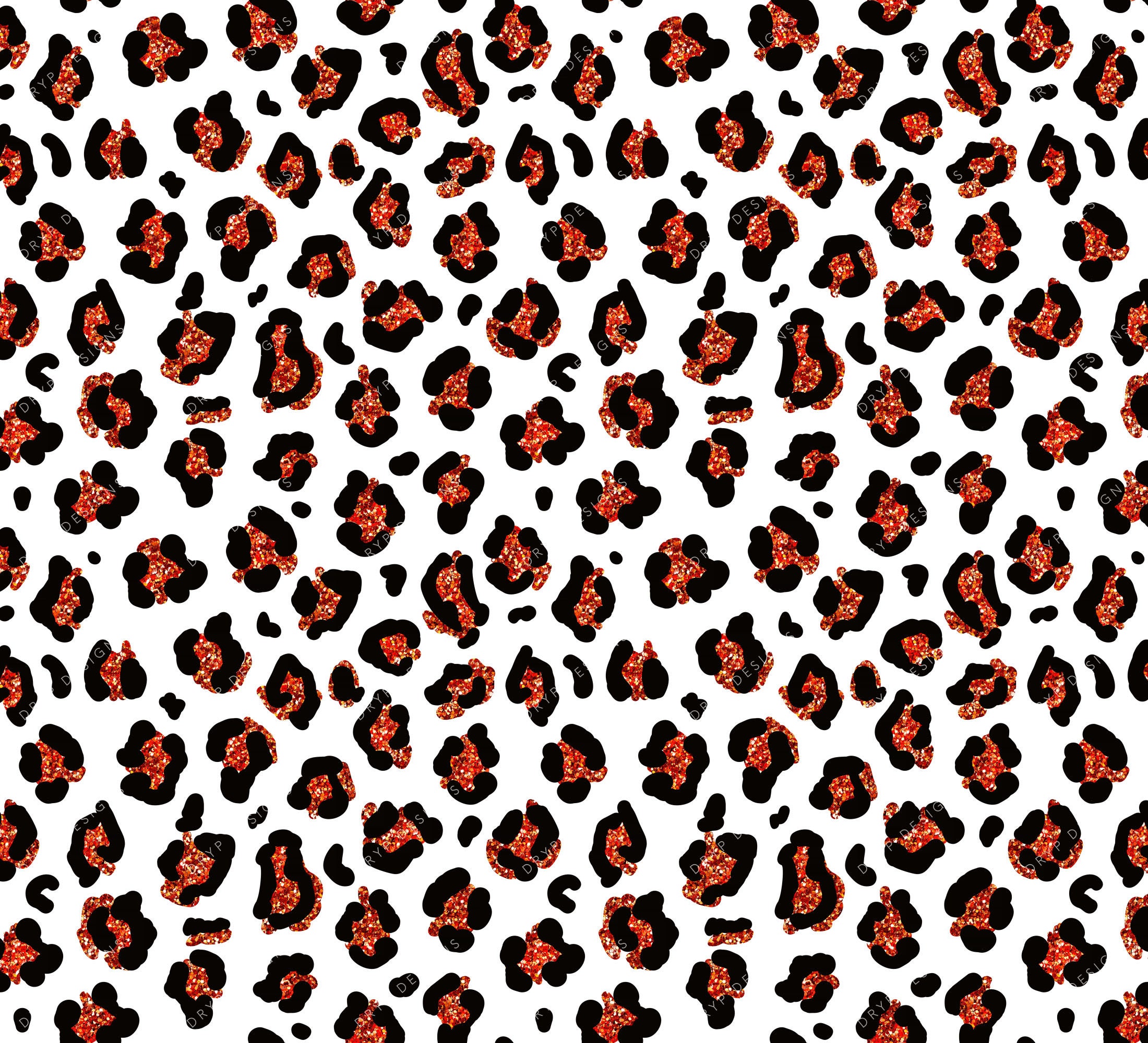 Golden Red Glitter Leopard Print PNG Seamless Leopard Print - Etsy