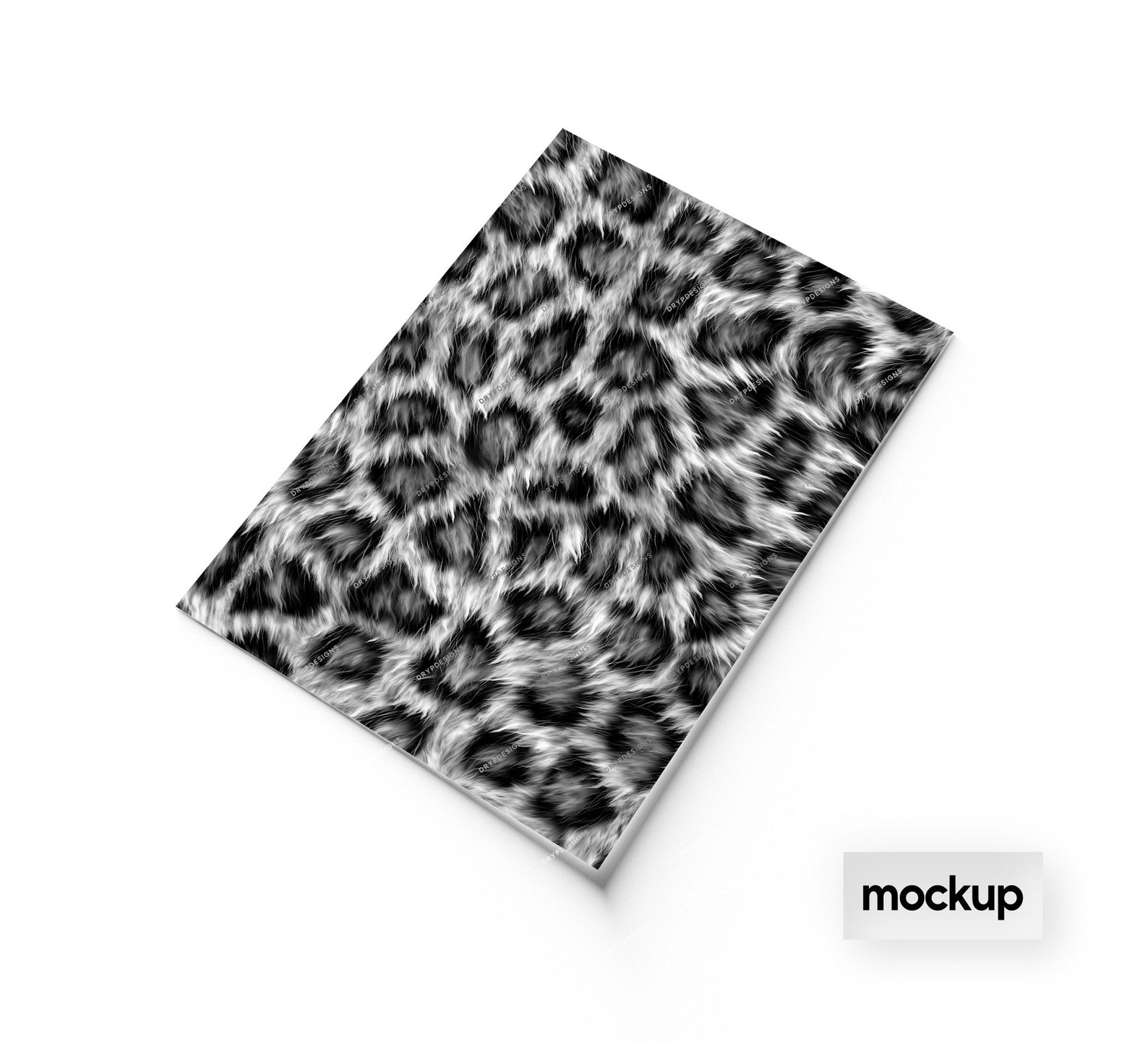 Realistic Black + White Snow Leopard Print Seamless Digital Paper ...