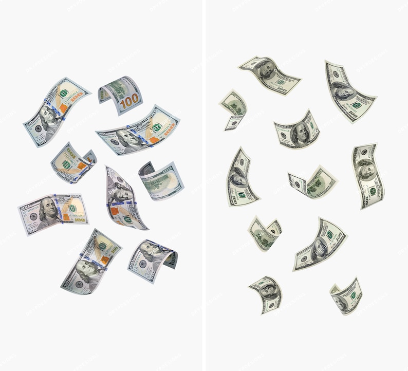 Falling Hundreds Money Spiral PNG Transparent Overlay - Floating ...