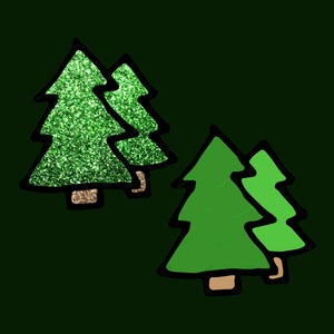 Glitter Christmas Tree Illustration PNG SVG Graphic Winter - Etsy