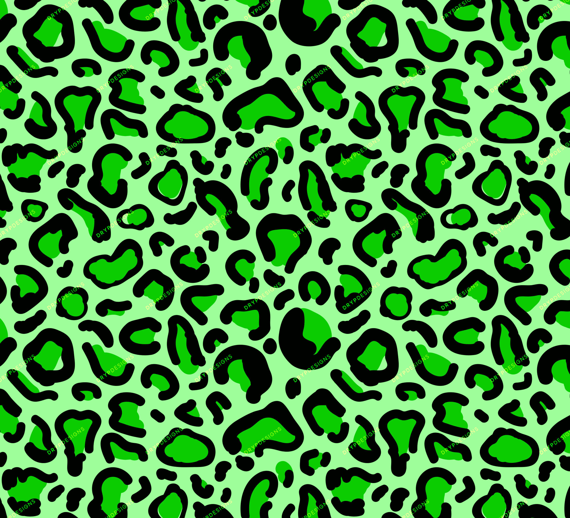 Lime Green Leopard Print Background