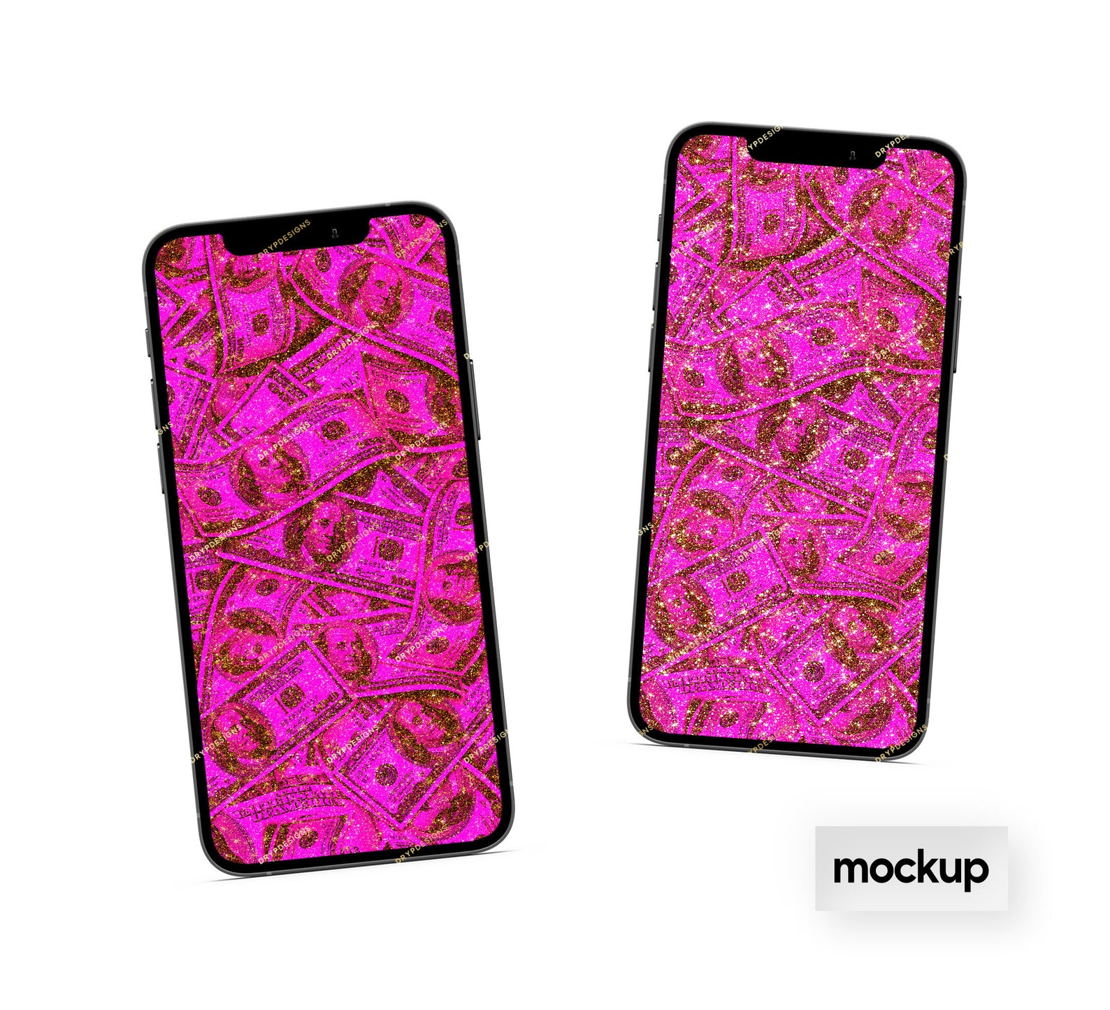 Pink + Gold Glitter Money Seamless Background - Raining Pink Money ...