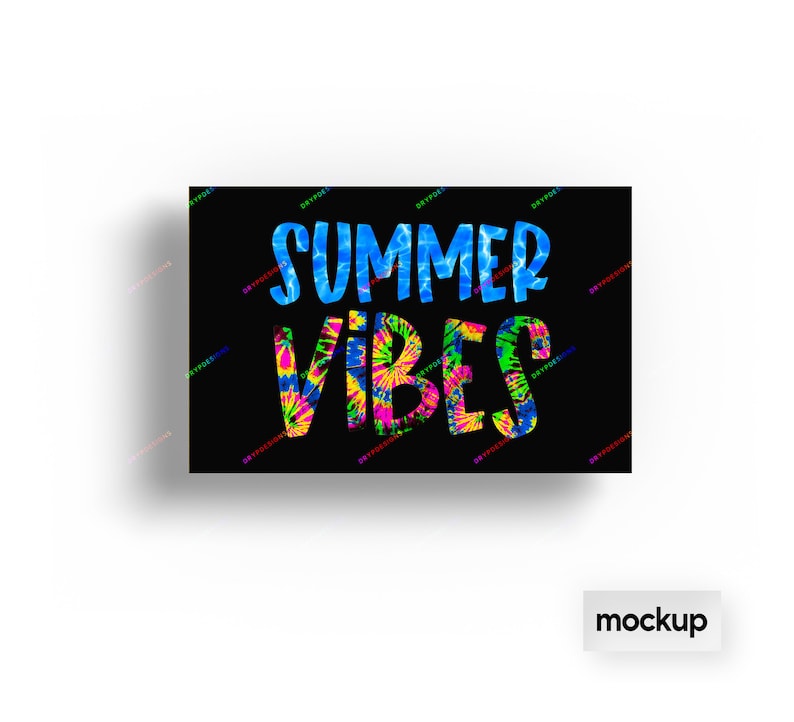 Summer Vibes PNG Tekst grafisch - levendig Tiedye patroon lettertype ...