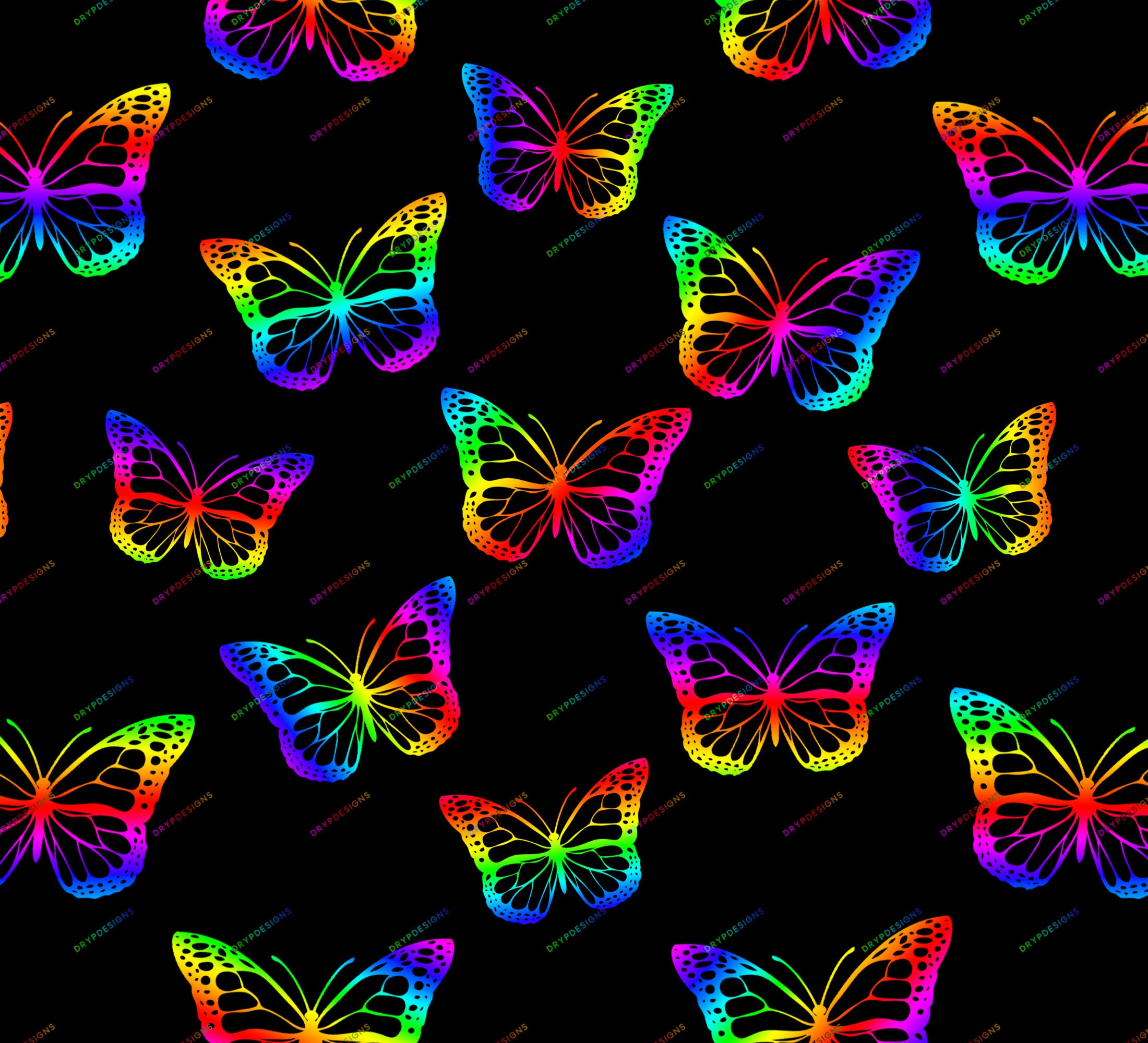 Rainbow Butterfly Seamless Digital Paper Background Pattern - Etsy