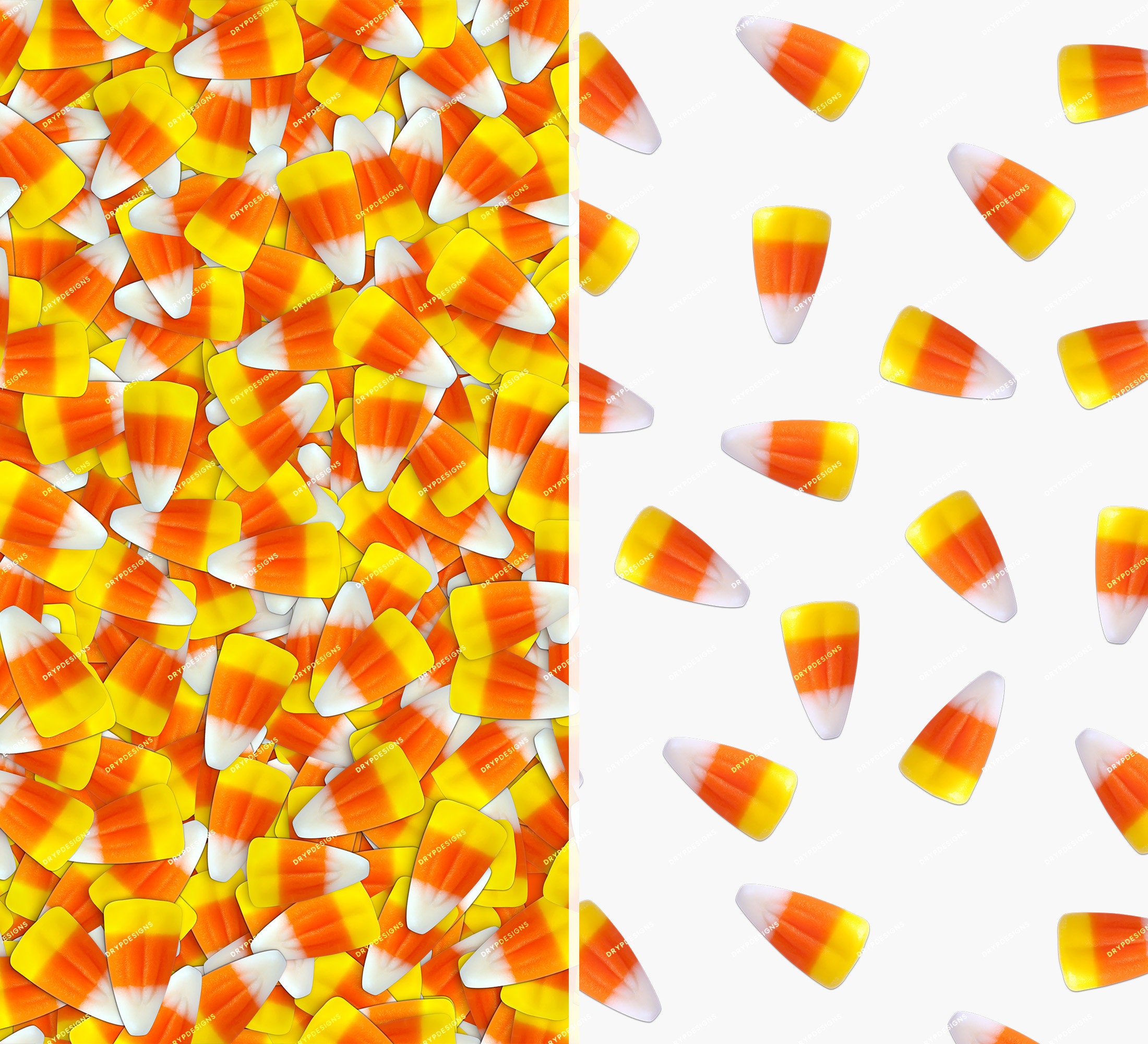 Candy Corn Seamless Background Pattern Overlay PNG Halloween - Etsy