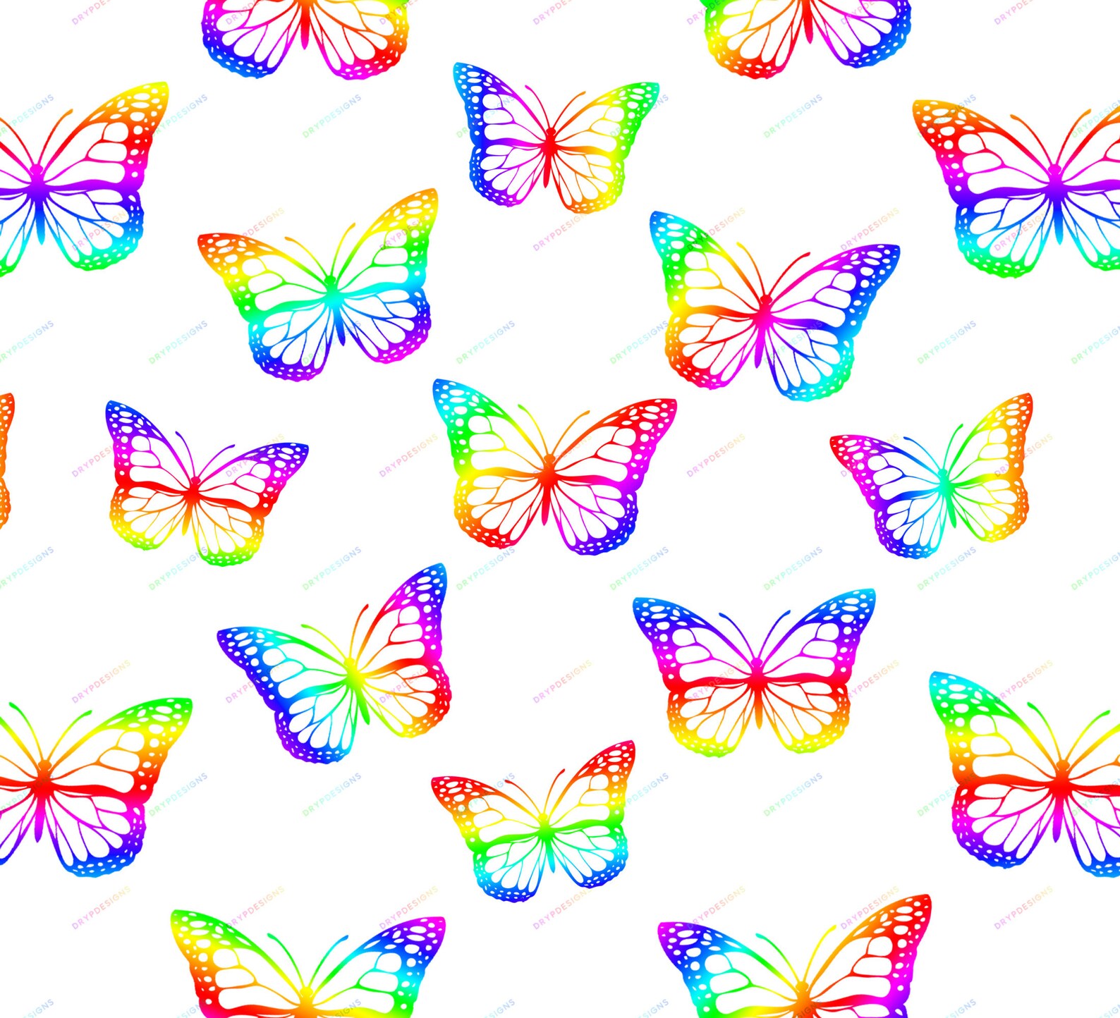 Rainbow Butterfly Seamless Digital Paper Background Pattern - Etsy
