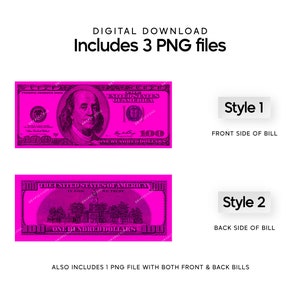 Pink Money 100 Dollar Bills PNG - US One Hundred Dollar Bill Front Side ...