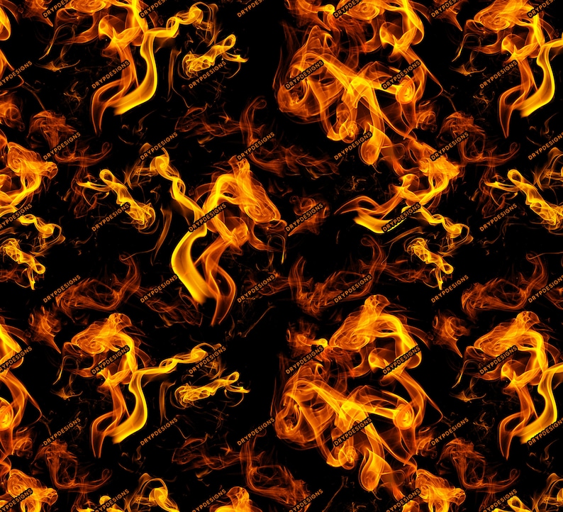 Blazing Flaming Fire Seamless Background Texture - Orange Fire Digital ...