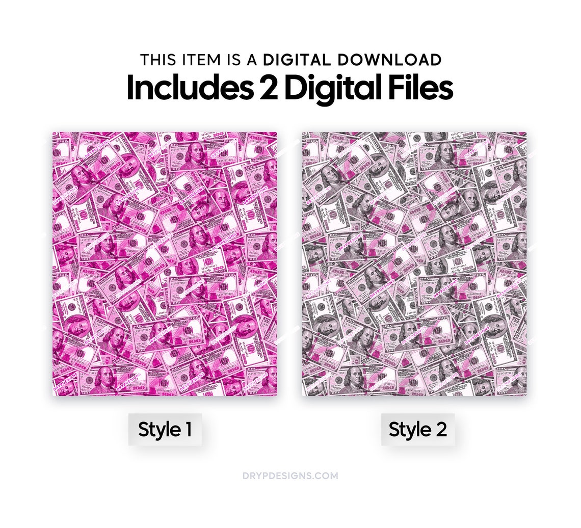 Pink Money Background - 100 Dollar Bills Seamless Digital Paper Cash ...