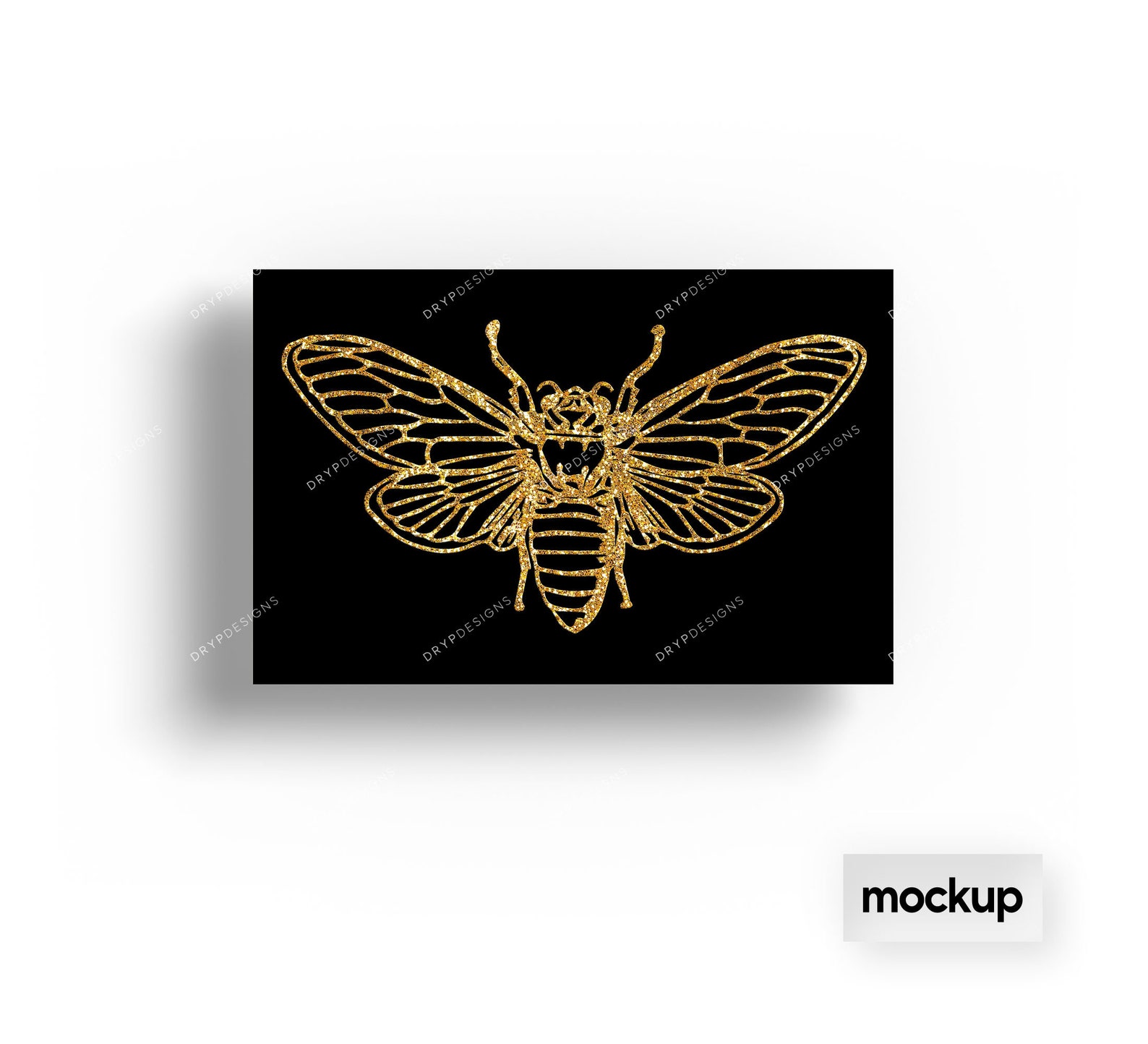Gold Glitter Bee PNG - Transparent Gold Bee Outline Clipart Digital ...