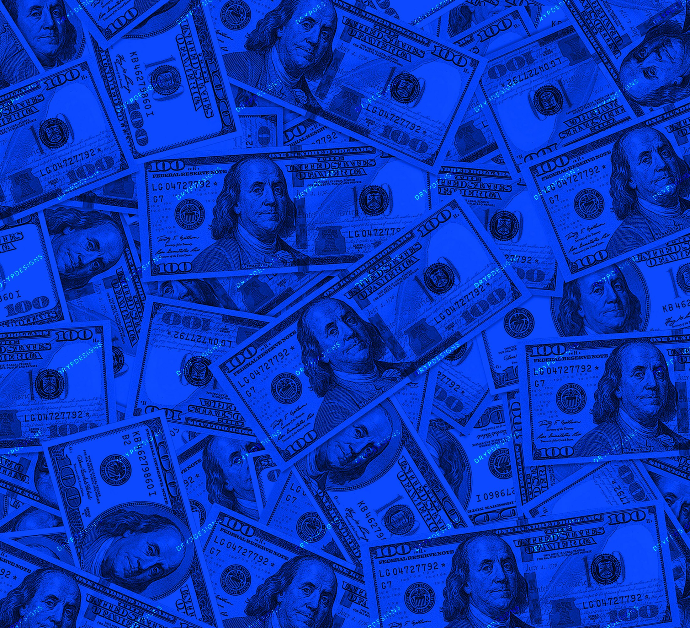 Blue 100 Dollar Bills Cash Money Seamless Digital Background | Etsy